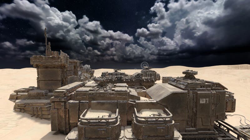 3D Rendering of the Planetary Exploration Base Stock Illustration ...