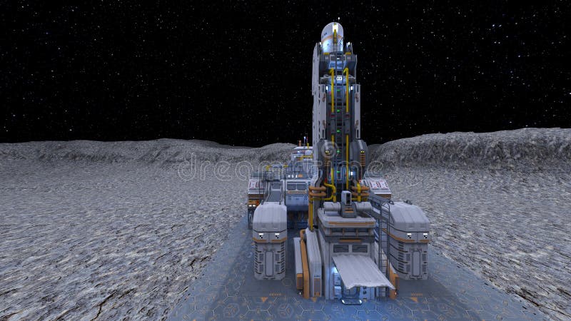 3D Rendering of the Planetary Exploration Base Stock Illustration ...
