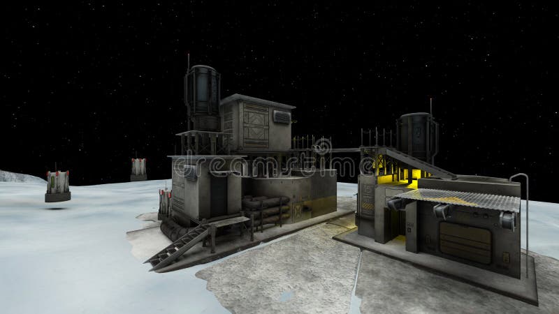 3D Rendering of the Planetary Exploration Base Stock Illustration ...