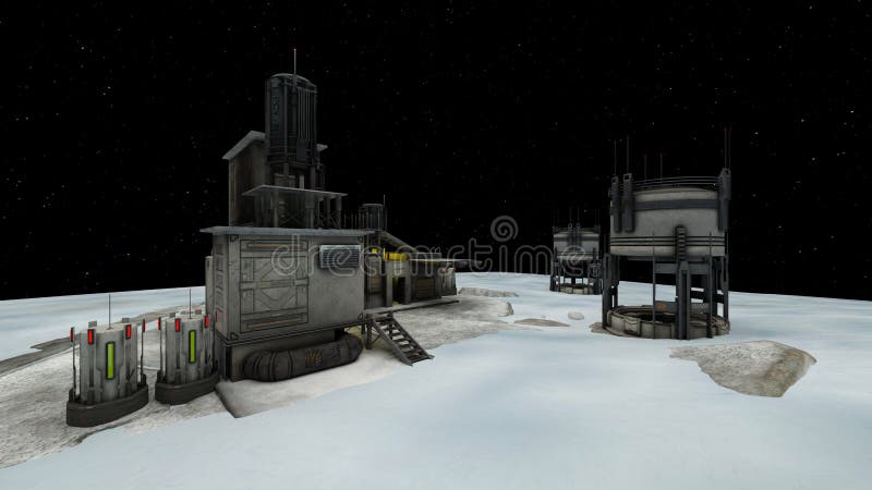 3D Rendering of the Planetary Exploration Base Stock Illustration ...