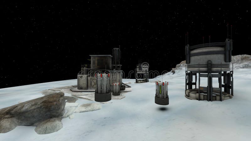 3D Rendering of the Planetary Exploration Base Stock Illustration ...