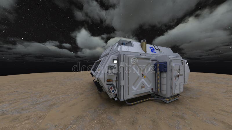 3D Rendering of the Planetary Exploration Base Stock Illustration ...