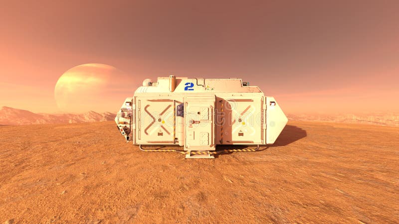 3D Rendering of the Planetary Exploration Base Stock Illustration ...