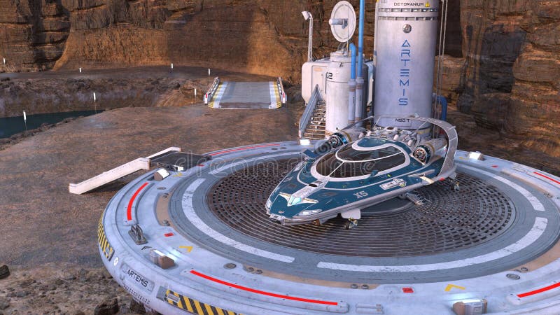 3D Rendering of the Planetary Exploration Base Stock Illustration ...
