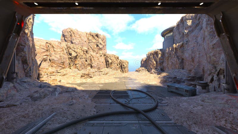 3D Rendering of the Planetary Exploration Base Entrance Stock ...