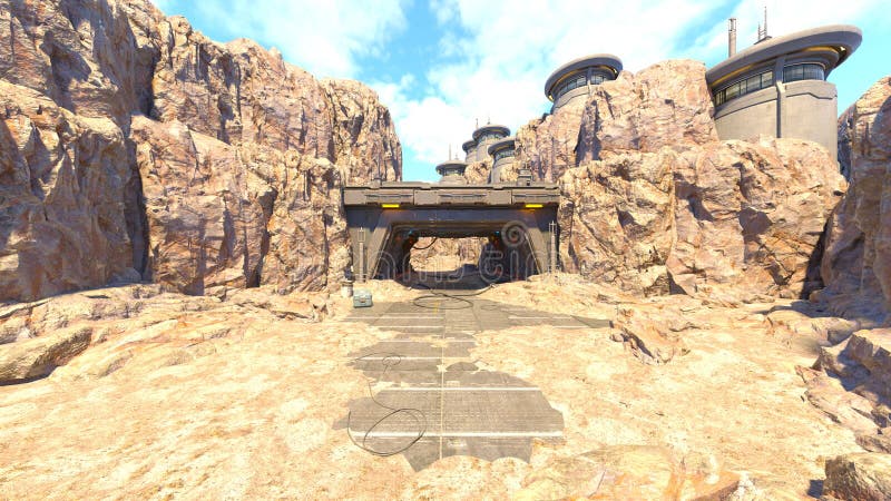 3D Rendering of the Planetary Exploration Base Entrance Stock ...