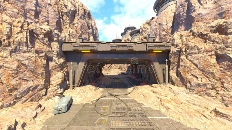 3D Rendering of the Planetary Exploration Base Entrance Stock ...