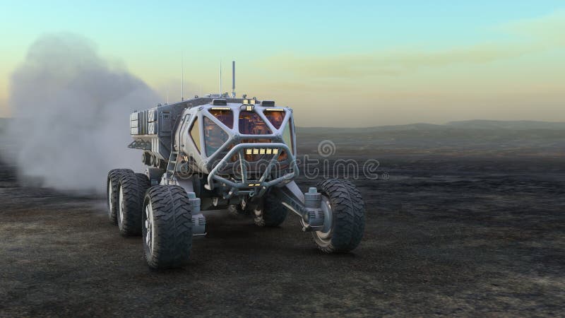 3D Rendering of the Planetary Rover Stock Illustration - Illustration ...