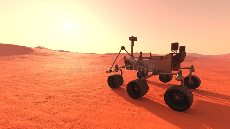 3D Rendering of the Planetary Rover Stock Illustration - Illustration ...