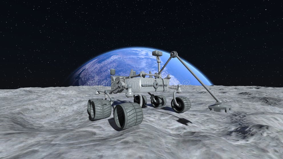 3D Rendering of the Planetary Rover Stock Illustration - Illustration ...
