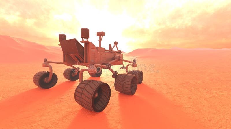 3D Rendering of the Planetary Rover Stock Illustration - Illustration ...