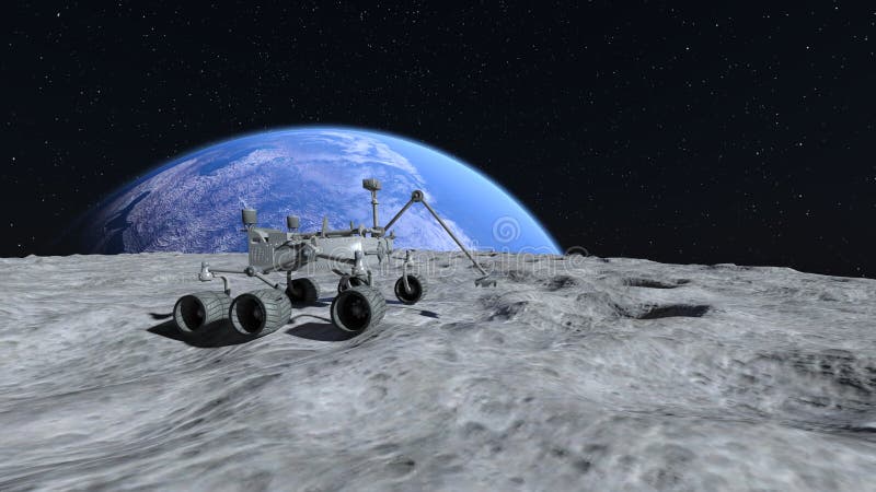 3D Rendering of the Planetary Rover Stock Illustration - Illustration ...