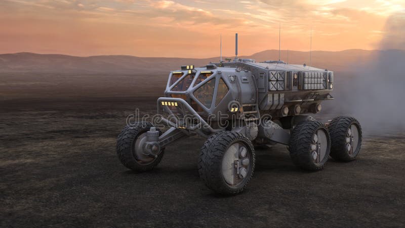 3D Rendering of the Planetary Rover Stock Illustration - Illustration ...
