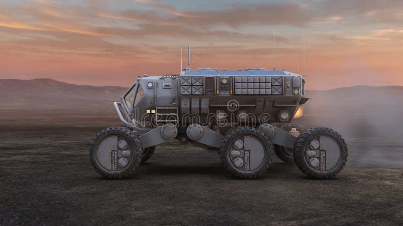 3D Rendering of the Planetary Rover Stock Illustration - Illustration ...