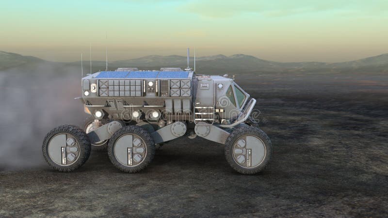 3D Rendering of the Planetary Rover Stock Illustration - Illustration ...