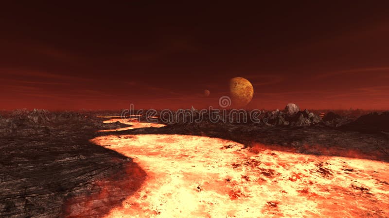 3D Rendering of the Planetary Surface Stock Illustration - Illustration ...