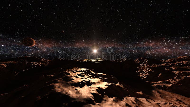 3D Rendering of the Planetary Surface Stock Illustration - Illustration ...