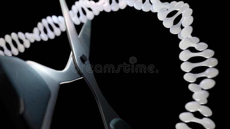 A 3d Rendering of Plasmid DNA and Scissors. Stock Illustration ...