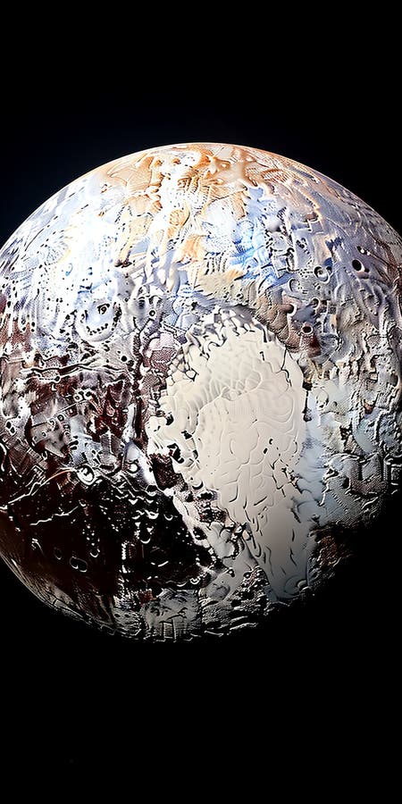 3d Rendering of Pluto in the Style of Vik Muniz with Liquid Metal Stock ...
