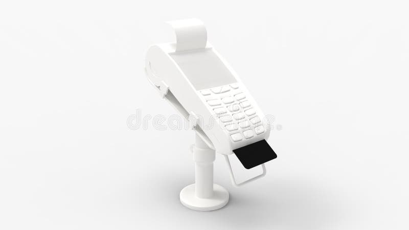 3d Rendering of a Pos Device Isolated in Colored Studio Background ...