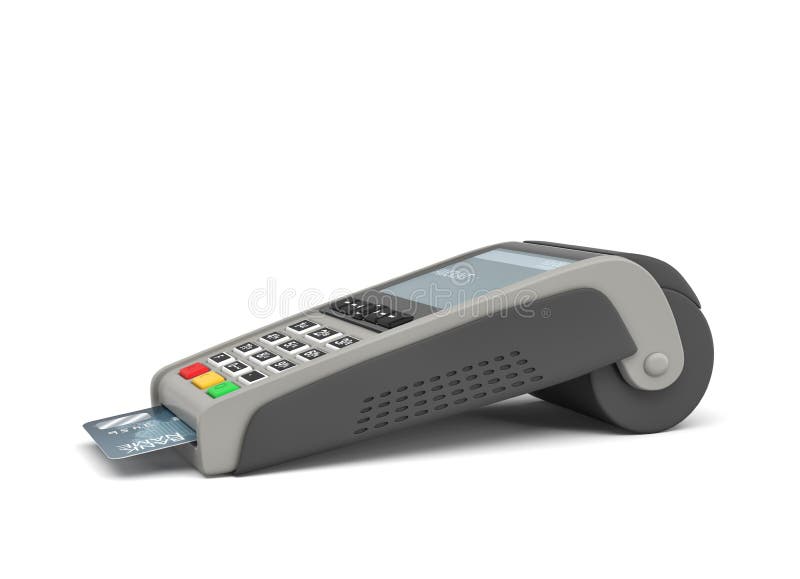 3D Rendering of a Pos Terminal Payment Cash Register Digital Display ...