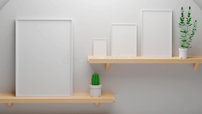 3d Rendering Poster Photo Frame in Living Room Mockup Stock ...