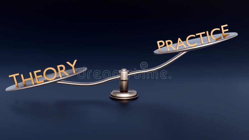 3d Rendering of Practice and Theory in Balance Stock Illustration ...