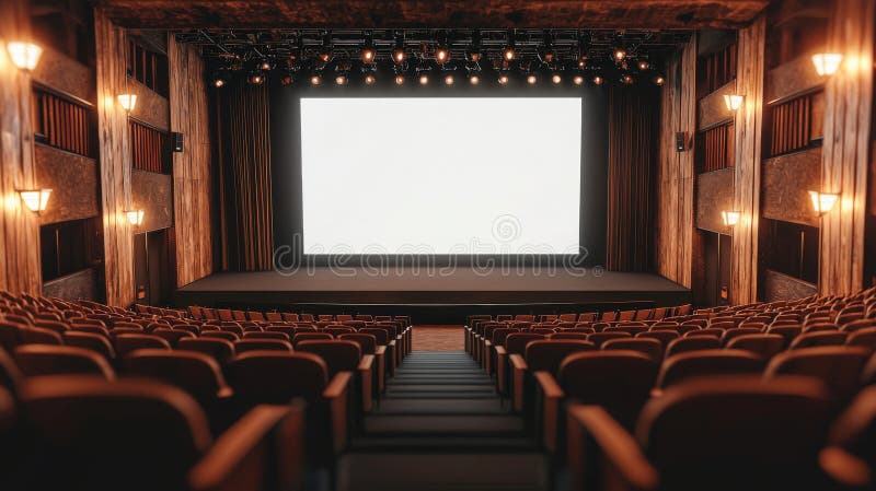 The 3D Rendering Presents a Perspective View of a Big White Illuminated ...