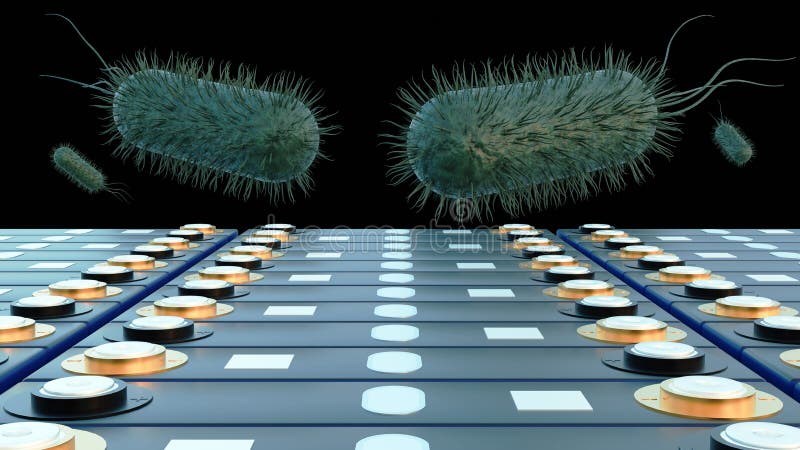 3d Rendering of Prismatic Battery and Bacteria As Symbol of Biobattery ...