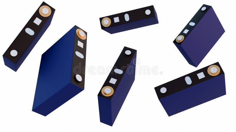 3d Rendering of Array of Prismatic Battery Stock Illustration ...