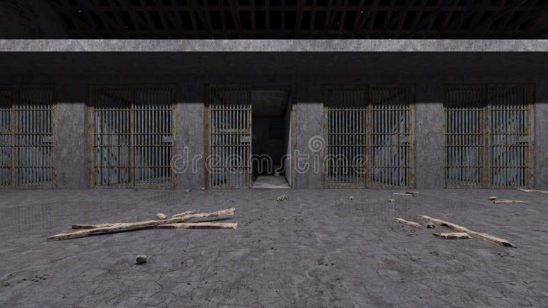 3D rendering of the prison stock illustration. Illustration of ...