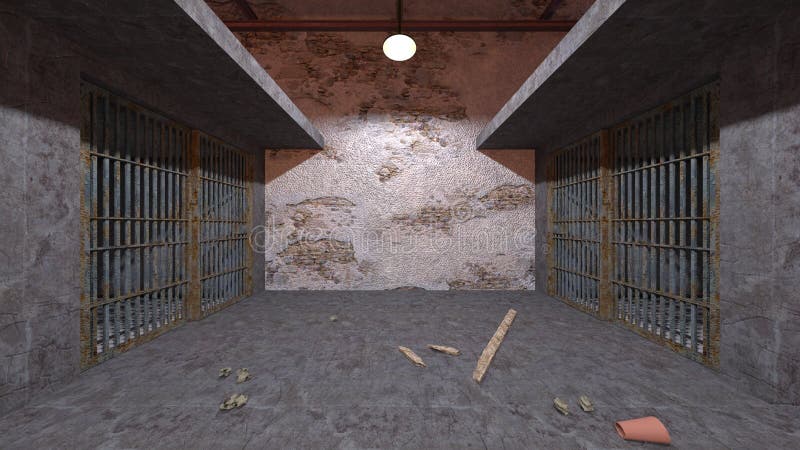 3D rendering of the prison stock illustration. Illustration of jail ...
