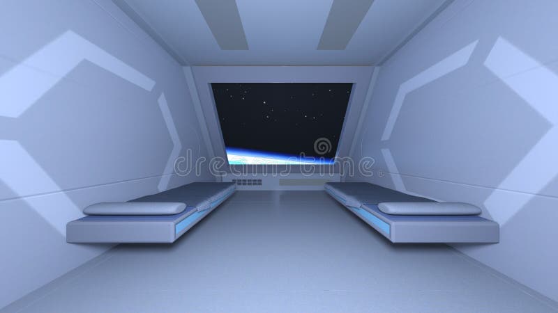 3D Rendering of the Prison in a Spaceship Stock Illustration ...