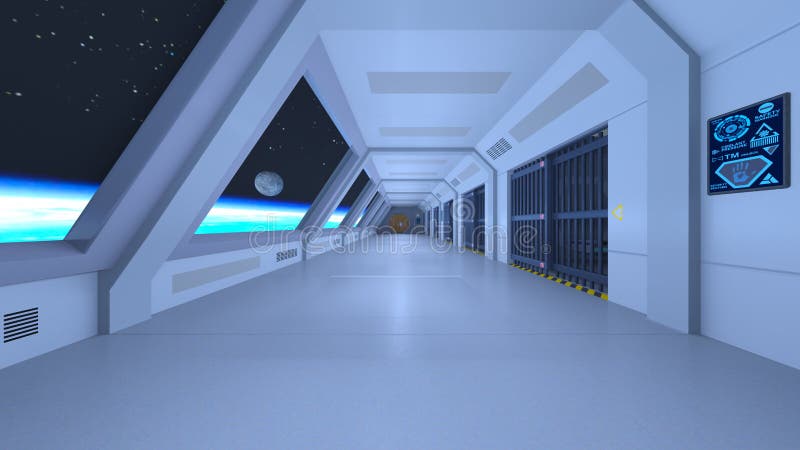 3D Rendering of the Prison in a Spaceship Stock Illustration ...