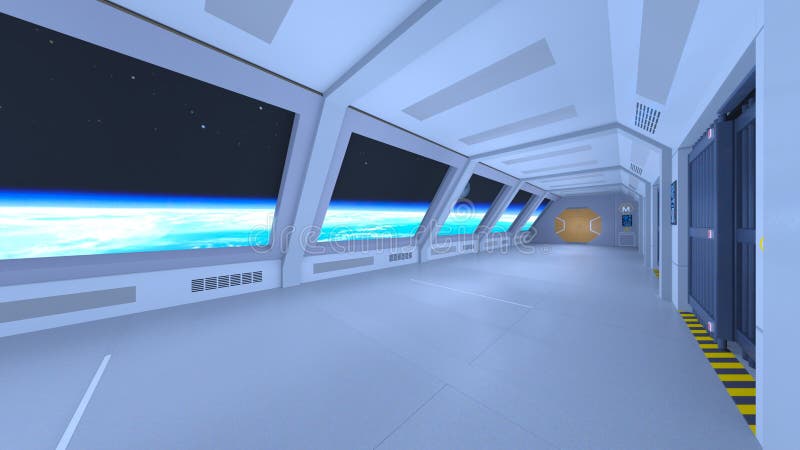 3D Rendering of the Prison in a Spaceship Stock Illustration ...