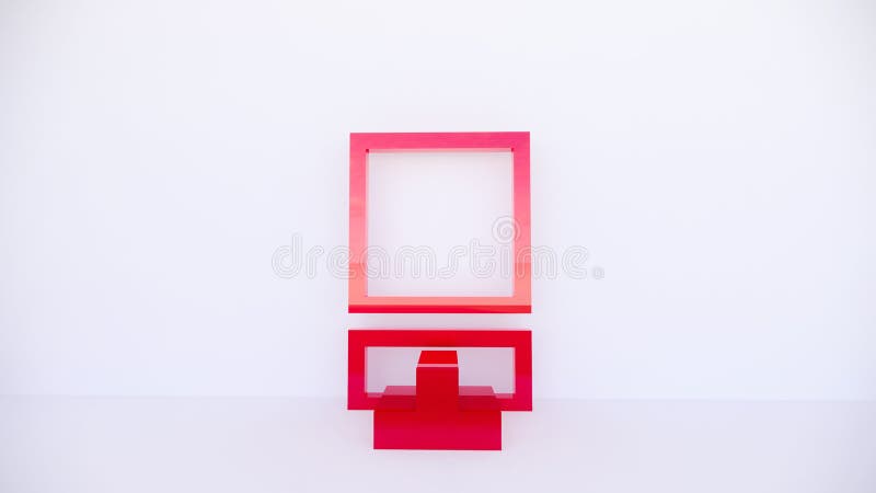 3d Rendering for a Product Stand or Studio with Red Boxes and Red Photo ...
