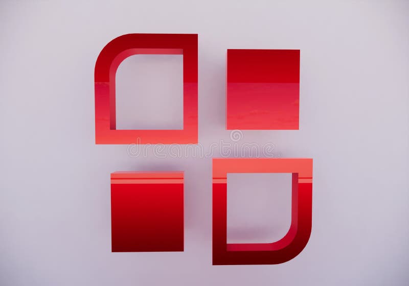 3d Rendering for a Product Stand or Studio with Red Boxes and Red Photo ...