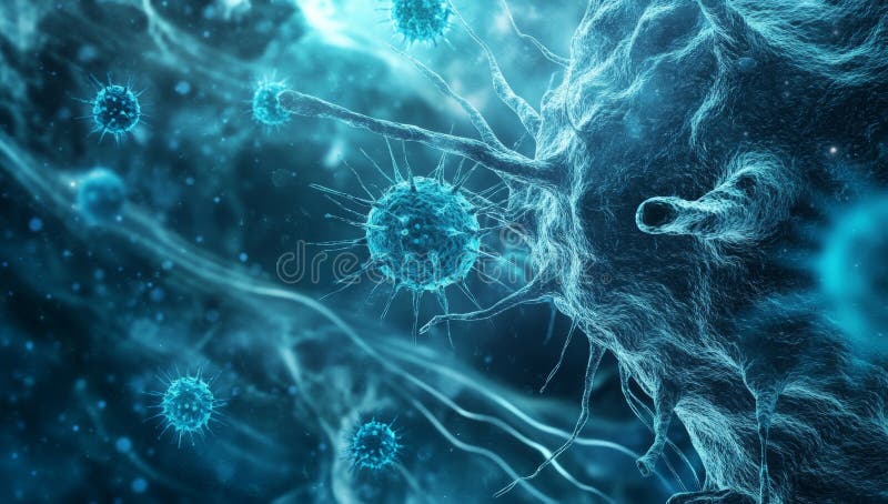 A 3D Rendering Provides a Microscopic View of Viruses and Bacteria ...