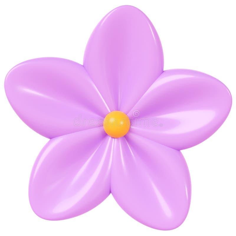 3D Rendering. Purple Flower Isolated on Background Stock Illustration ...