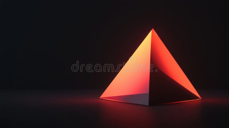 A 3D Rendering of a Pyramid with a Glowing Orange Interior. Stock ...