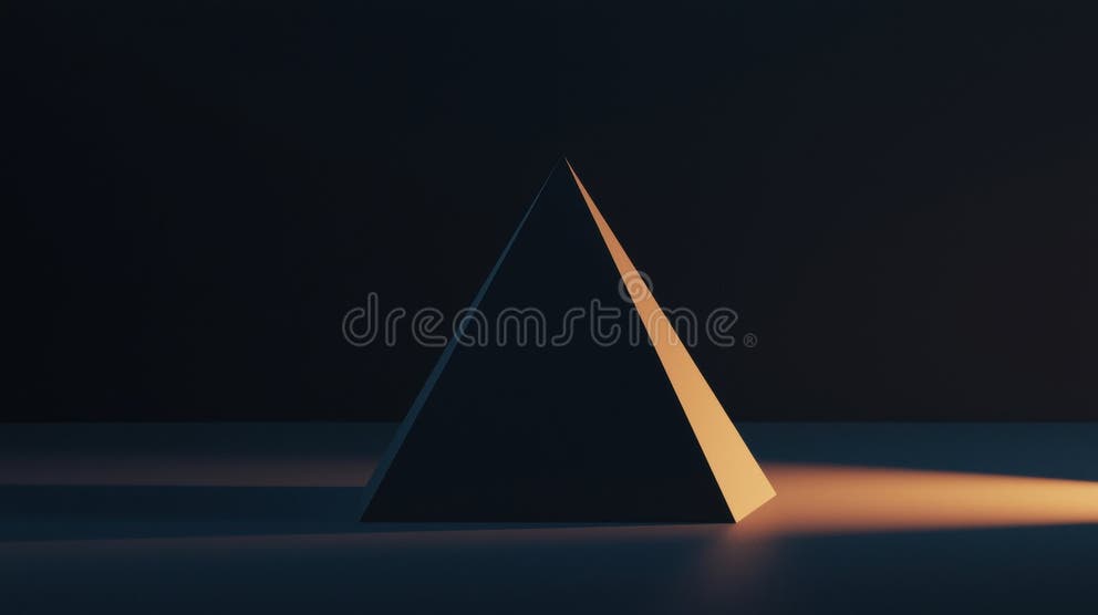 A 3D Rendering of a Pyramid with a Light Source Shining on it. Stock ...