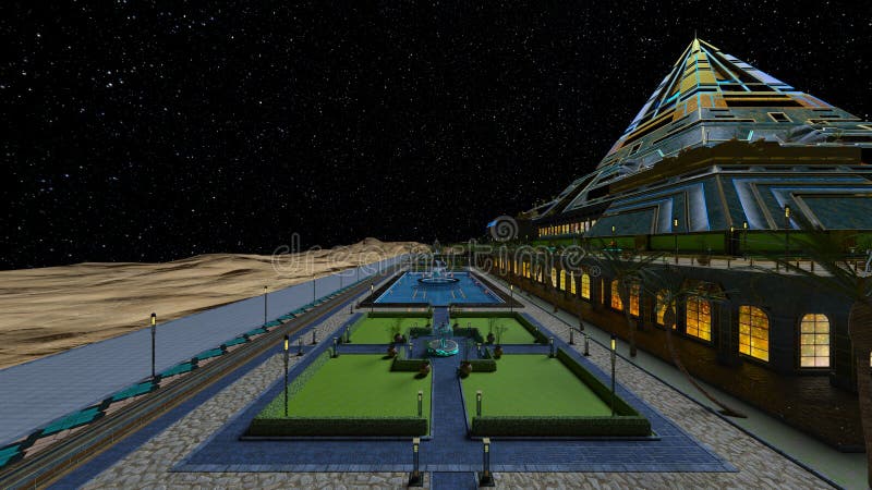 3D Rendering of the Pyramid Shaped Palace Stock Illustration ...