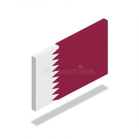 3D Rendering of the Qatari Flag, Featuring a Vertical Maroon Rectangle ...