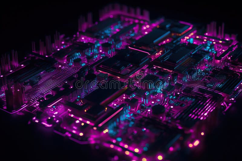 3D Rendering Quantum Processor, Quantum Computer.AI Technology Generated Image Stock ...