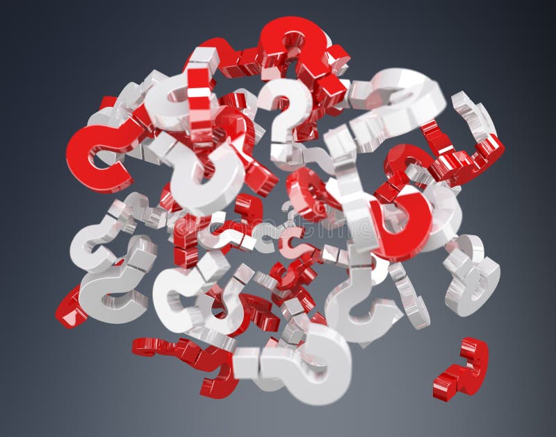3D Rendering Question Marks Stock Illustration - Illustration of ...