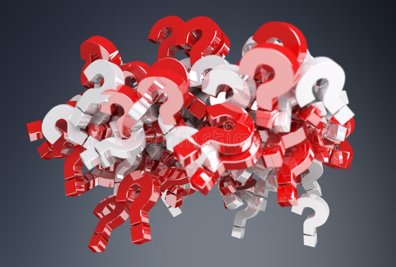 3D Rendering Question Marks Stock Illustration - Illustration of ...