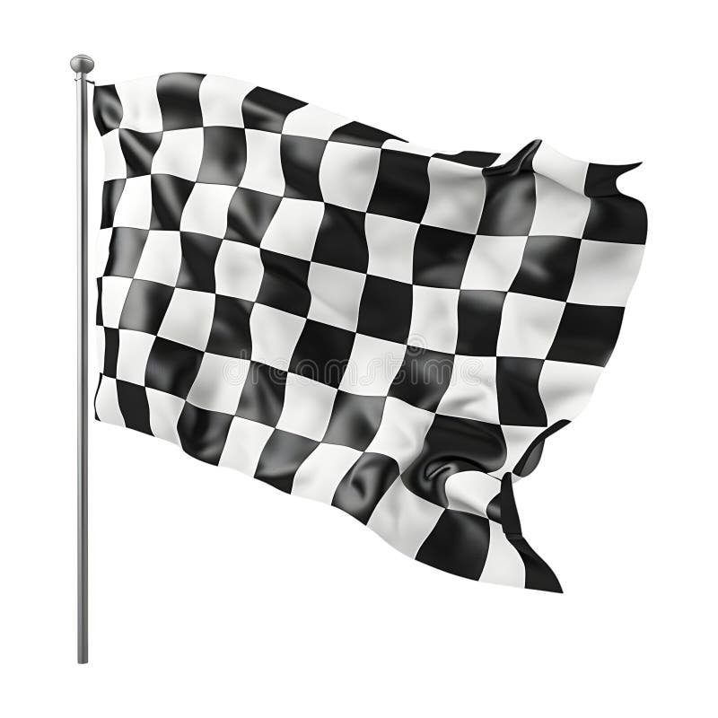 3D Rendering of a Race Winning Flag on Transparent Background - Ai ...