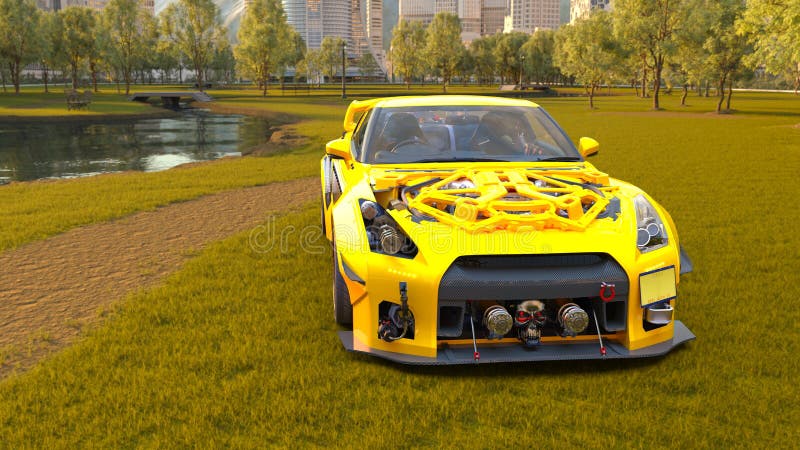 3D Rendering of a Racing Car Stock Illustration - Illustration of ...