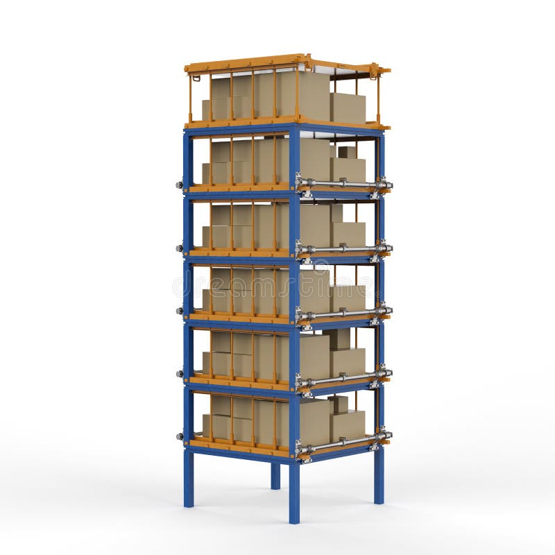 Racks full of carton boxes stock illustration. Illustration of delivery ...