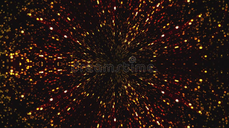3D Rendering Radiation from the Center of Golden Particles on a Black ...